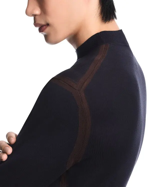 Emporio Armani Mock Neck Sweater With Inlay Details