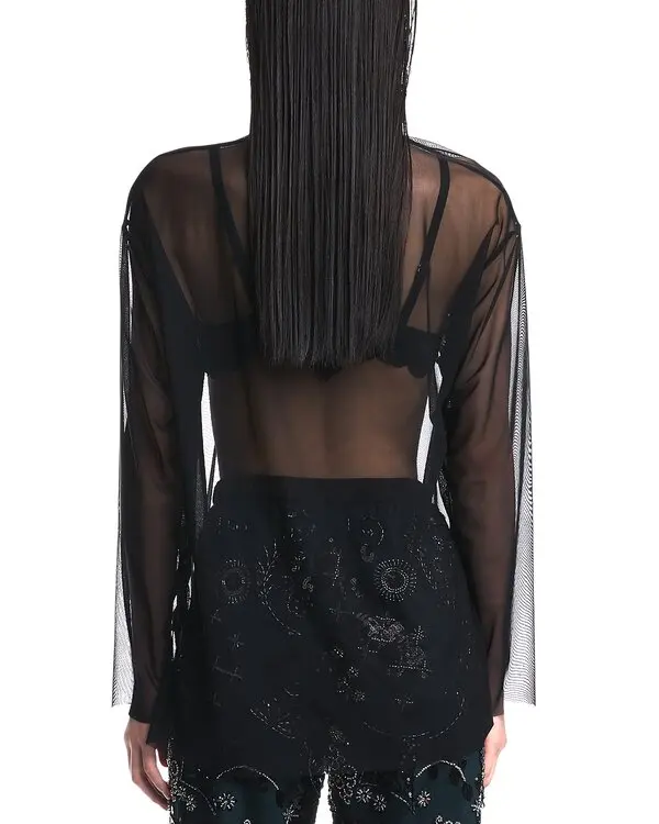 Emporio Armani Sheer Mock Neck Top