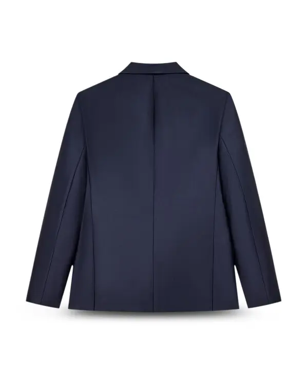 Emporio Armani Single Breasted Virgin Wool & Silk Satin Blazer