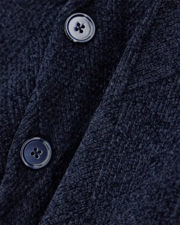 Emporio Armani Virgin Wool Blend Cardigan With Rib Details