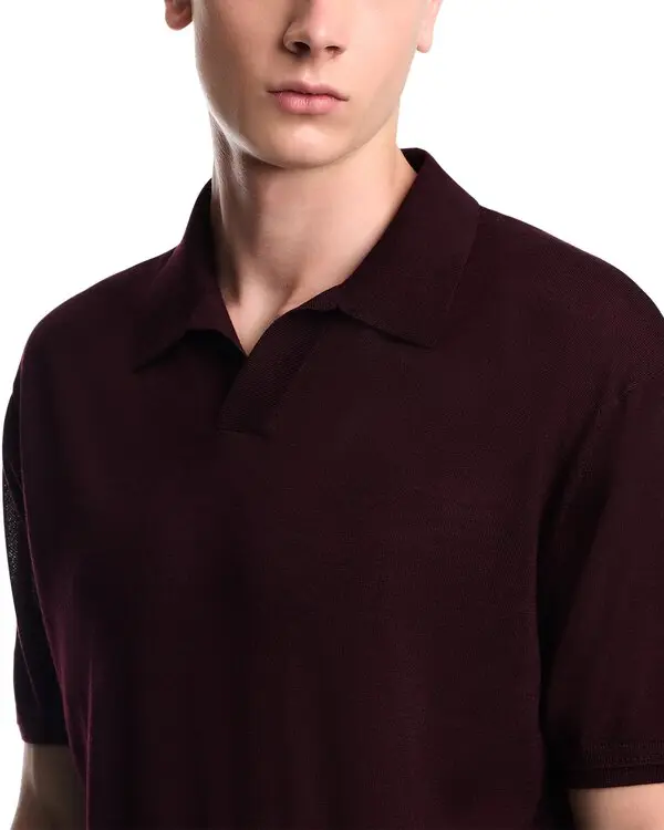Emporio Armani Wool & Silk Blend Polo Sweater
