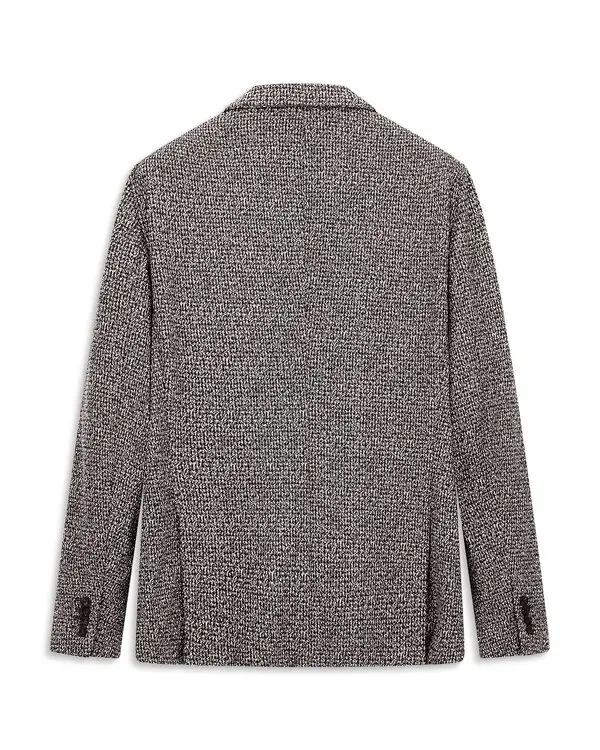 Emporio Armani Double Breasted Cotton Blend Mouline Jersey Blazer