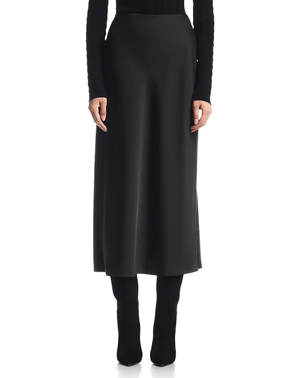 Emporio Armani Satin Pull On Skirt - Black