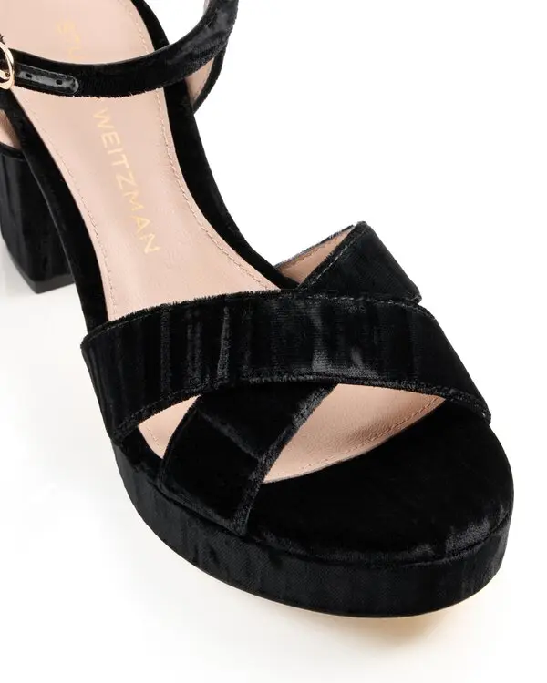 STUART WEITZMAN Dayna Velvet Strappy Sandals