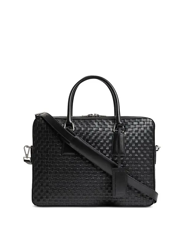 Sandro Downtown Woven Leather Briefcase