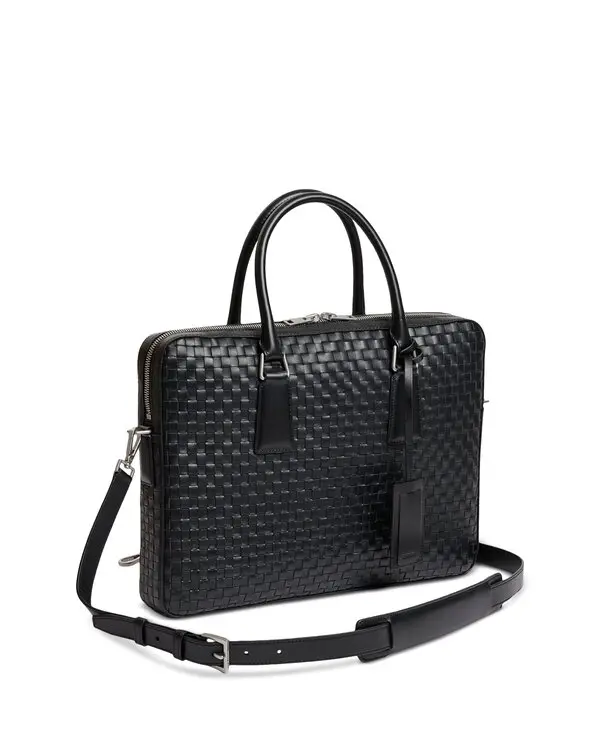 Sandro Downtown Woven Leather Briefcase