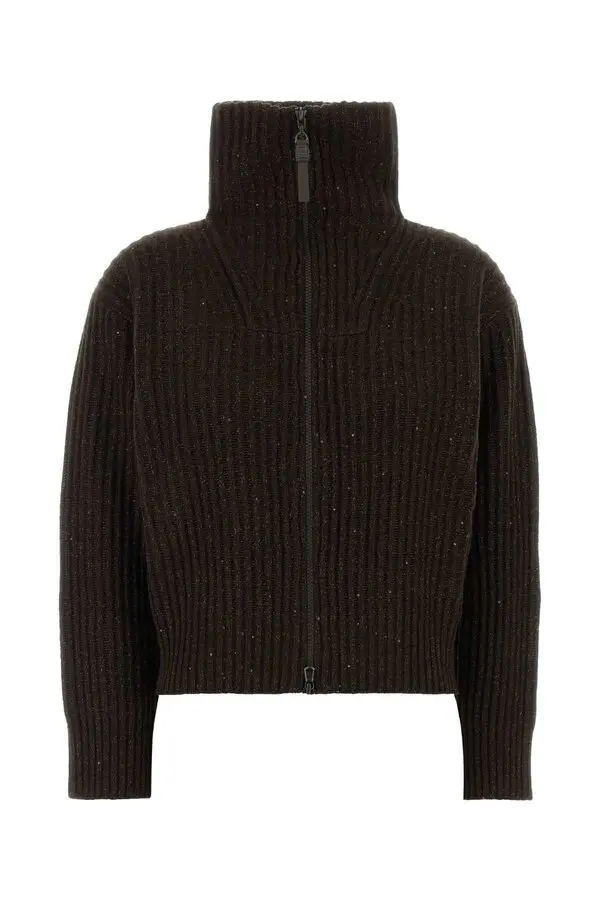 Brunello Cucinelli Dark Cashmere-blend Cardigan