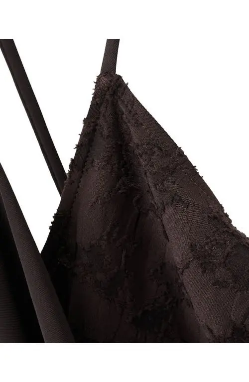 Mango Embroidered Cowl Neck Halter Top