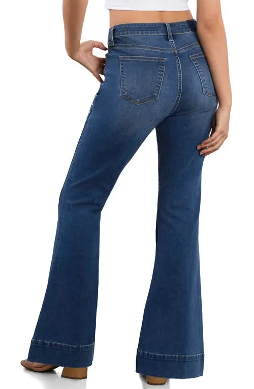 HINT OF BLU Retro Seam & Bling Flare Leg Jeans
