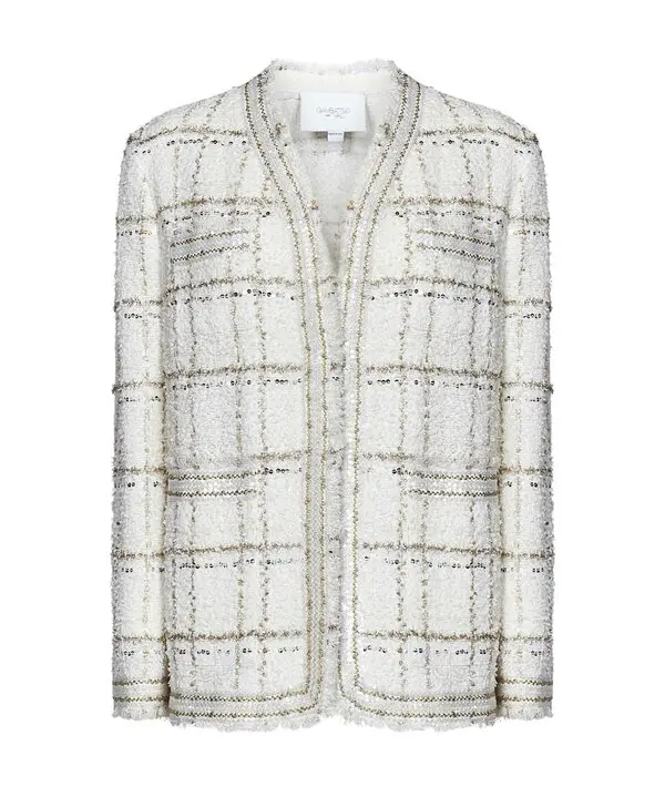 Giambattista Valli Check-pattern Sequinned Tweed Jacket - No