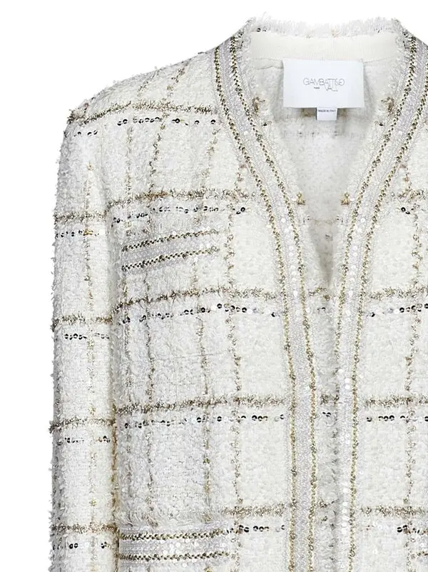 Giambattista Valli Check-pattern Sequinned Tweed Jacket