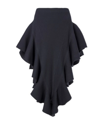 Alaïa Ribbed-knit Ruffled Wool-blend Midi Skirt