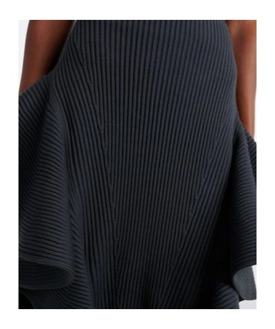 Alaïa Ribbed-knit Ruffled Wool-blend Midi Skirt
