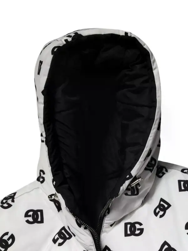 Dolce & Gabbana Dg Monogram Hooded Padded Jacket