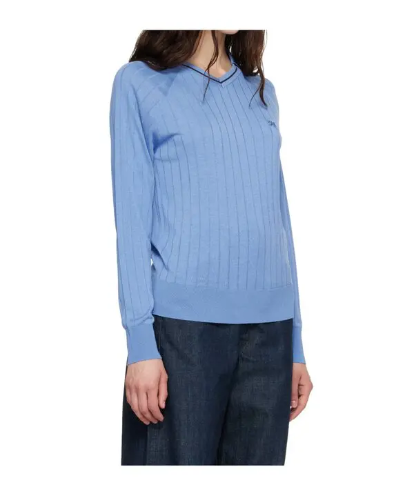 WALES BONNER Ribbed-knit Polo Shirt