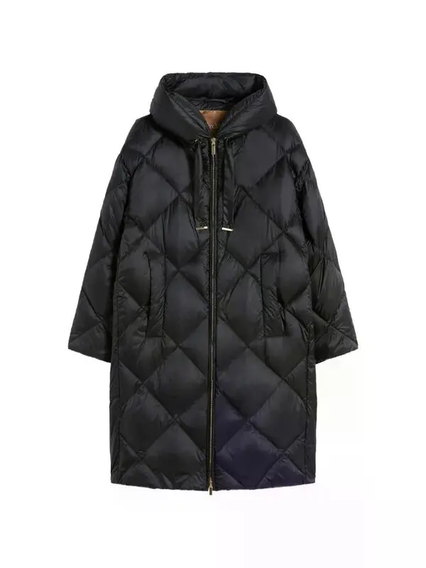 Max Mara The Cube Diamond-quilted Coat - Black