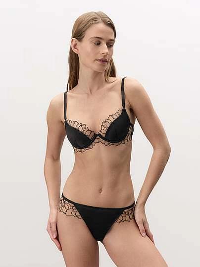 Victoria's Secret Bluebella Fern Luxury Satin Wired Bra - Black
