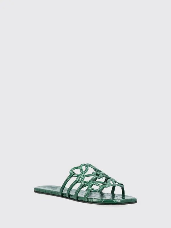 Loewe Anagram Petal Croc-effect Leather Mule Sandals