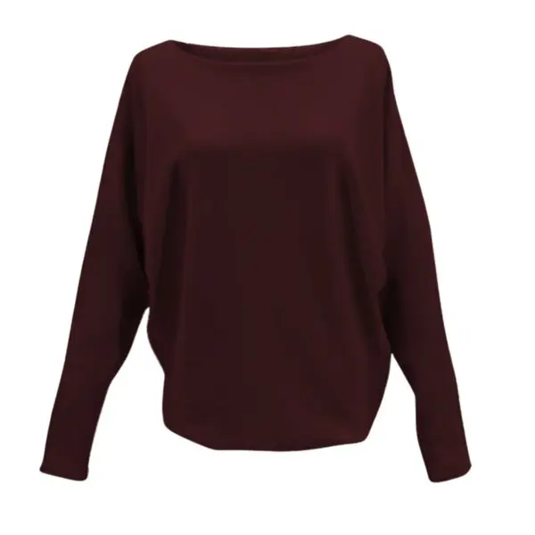 BIRDIE & CLAIRE Molly Boatneck Sweater Burgundy