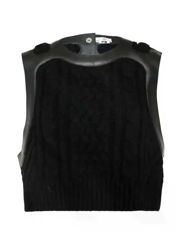 Noir Kei Ninomiya Cable-knit Harness-detail Top