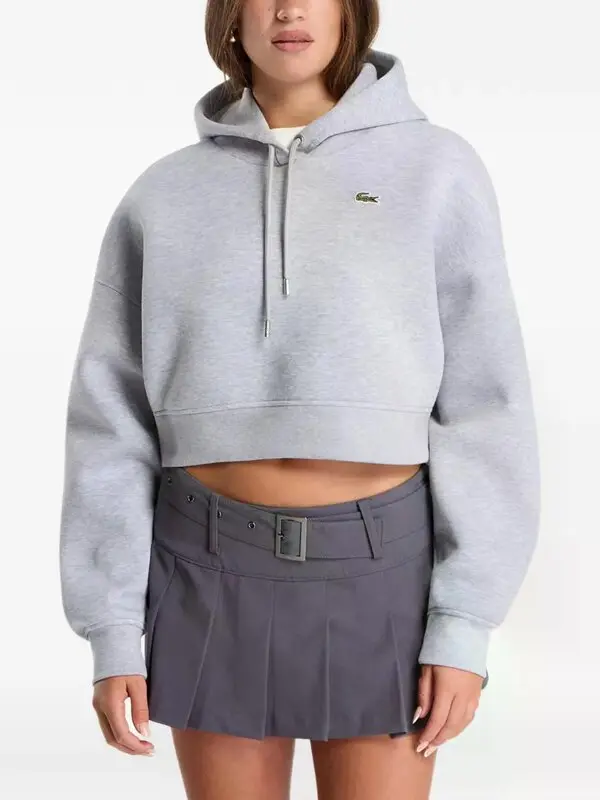 Lacoste Logo-patch Cropped Hoodie