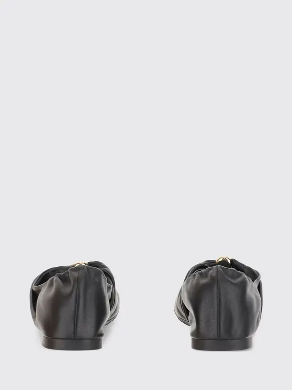Loewe Pebble Round-toe Monogram Lambskin Leather Ballet Flats