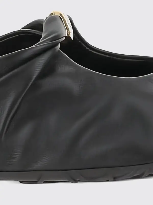 Loewe Pebble Round-toe Monogram Lambskin Leather Ballet Flats