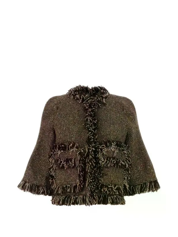 Sacai Fringed Tweed Jacket