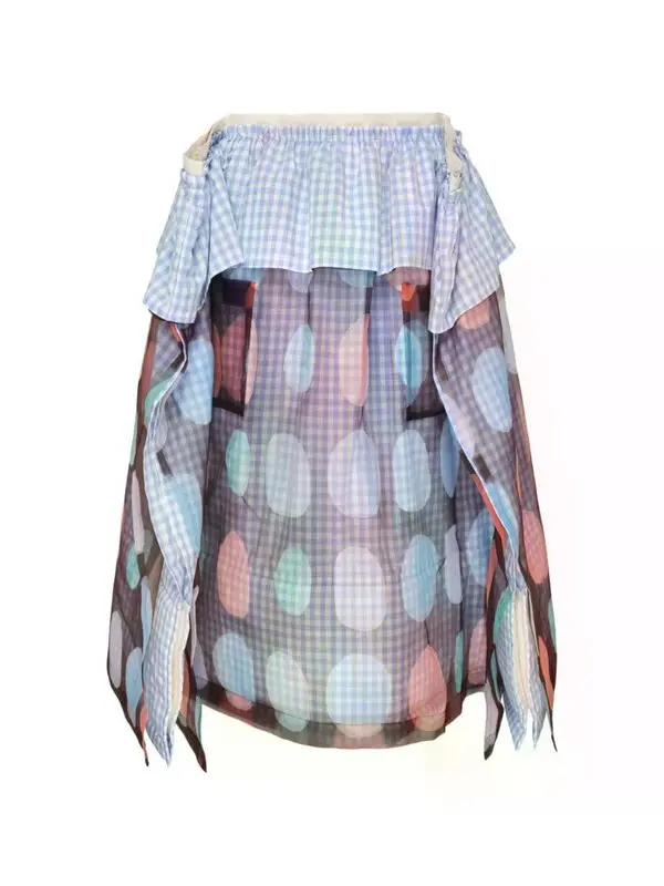 COMME DES GARÇONS TAO Gingham-check Polka-dot Midi Skirt