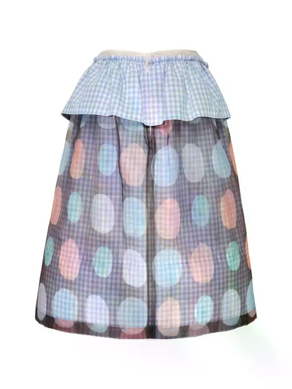 COMME DES GARÇONS TAO Gingham-check Polka-dot Midi Skirt