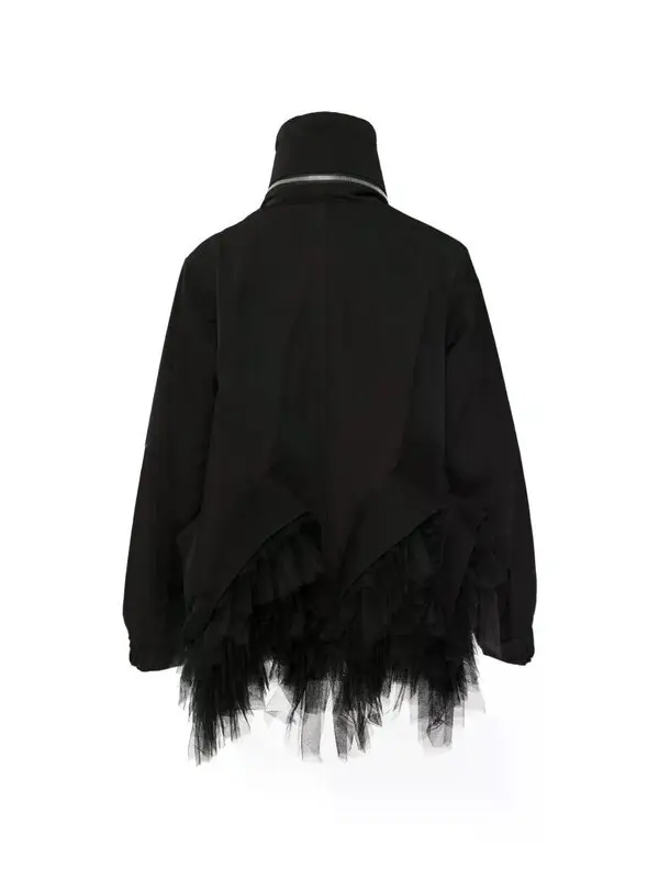 Noir Kei Ninomiya Tulle-ruffled Zip-up Jacket