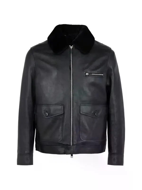 YVES SALOMON Shearling-collar Leather Jacket
