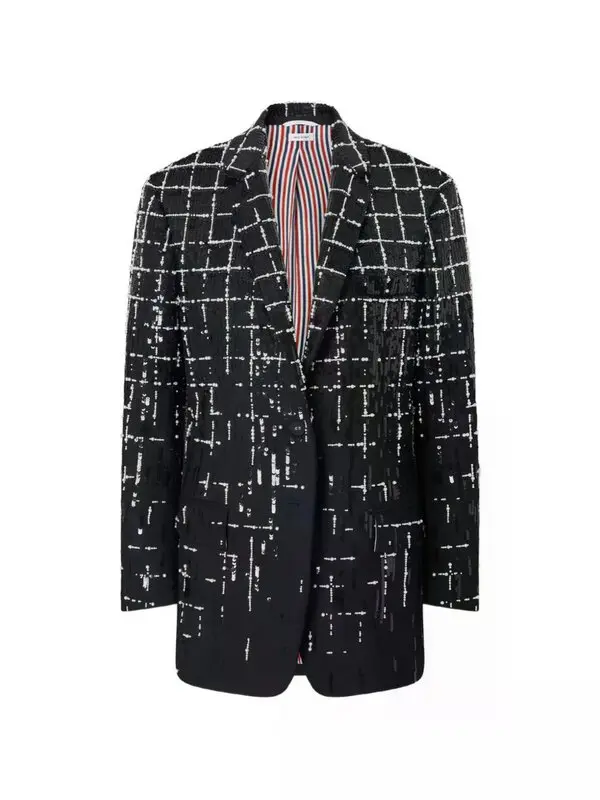 Thom Browne Windowpane Sequin-embellished Blazer