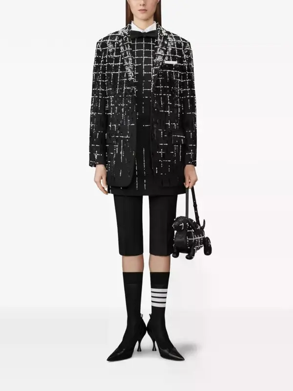 Thom Browne Windowpane Sequin-embellished Blazer
