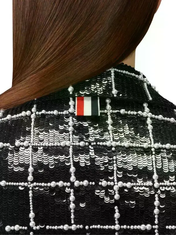 Thom Browne Windowpane Sequin-embellished Blazer