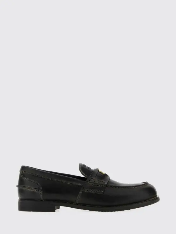 Miu Miu Calfskin Leather Loafers - Black