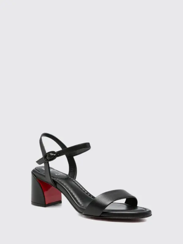 CHRISTIAN LOUBOUTIN Miss Jane Nappa Leather Mid-heel Sandals With Strap - Black