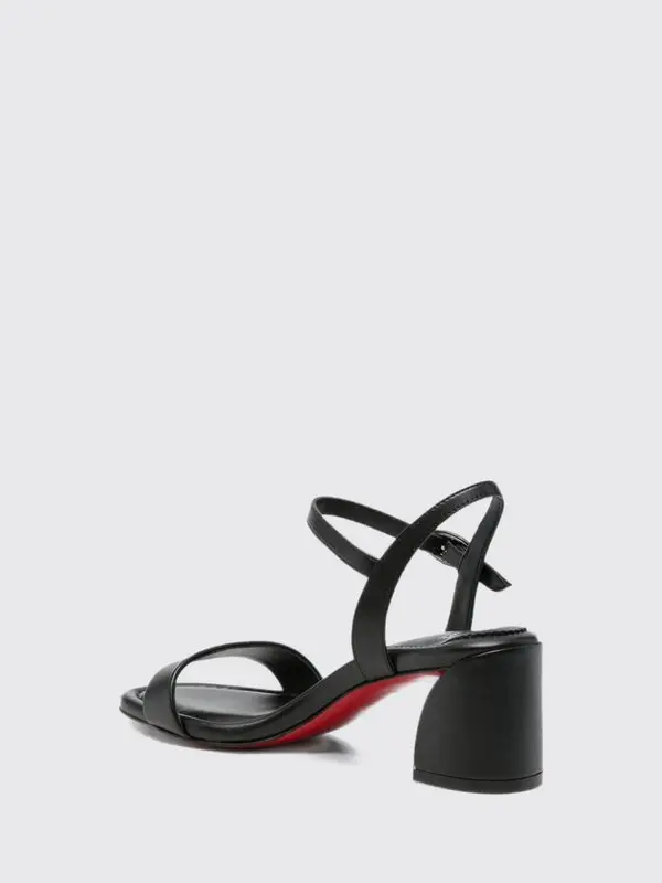 CHRISTIAN LOUBOUTIN Miss Jane Nappa Leather Mid-heel Sandals With Strap - Black