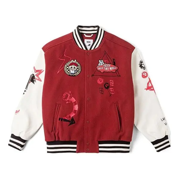 VANS X The Monsters Baseball Jacket 'white Red