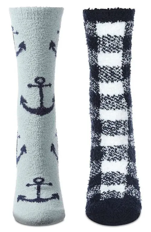 MEMOI Cozy Assorted 2-pack Crew Socks