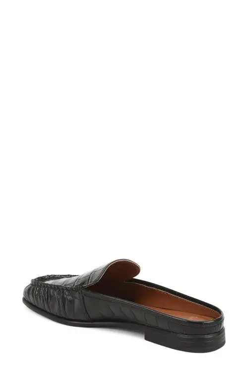 Franco Sarto Lainey Croc Embossed Leather Mule - Black