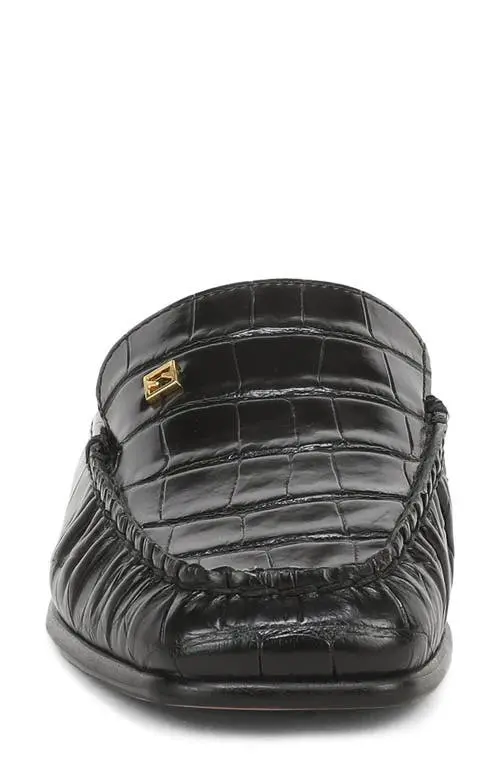 Franco Sarto Lainey Croc Embossed Leather Mule - Black
