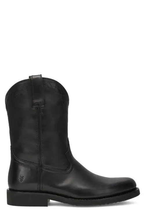 THE FRYE COMPANY Wyatt Pull On Leather Western Boot - Black