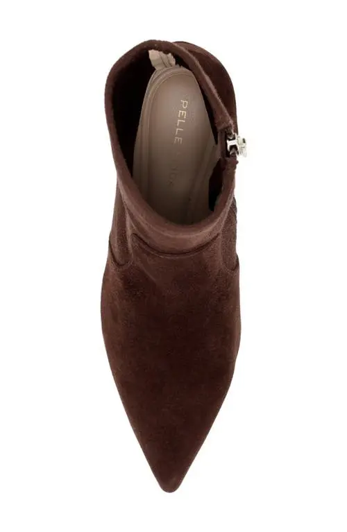 Pelle Moda Ilima Leather Pointed Toe Bootie - Chocolate