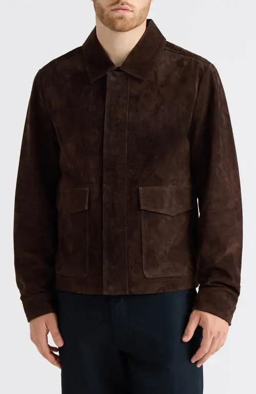Scotch & Soda Elijah Leather Aviator Jacket - Coffee Bean