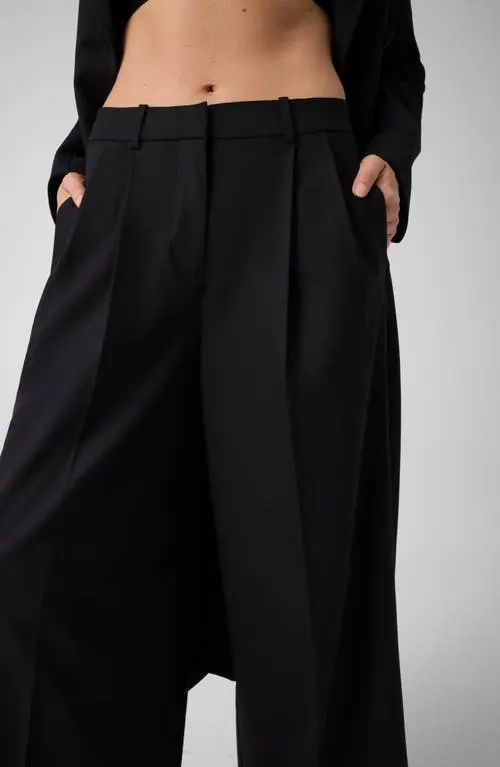 Guess High Waist Pleated Straight Leg Pants