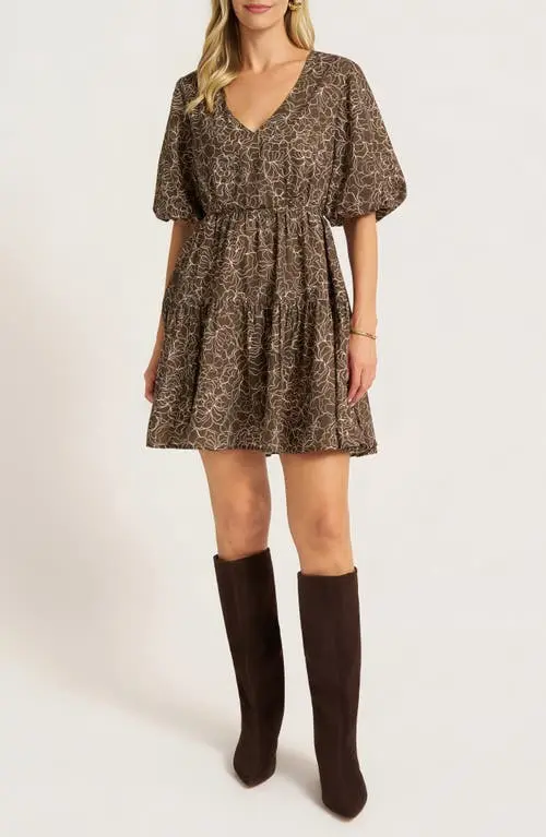 Matty M. Kensington Bubble Sleeve Tiered Dress