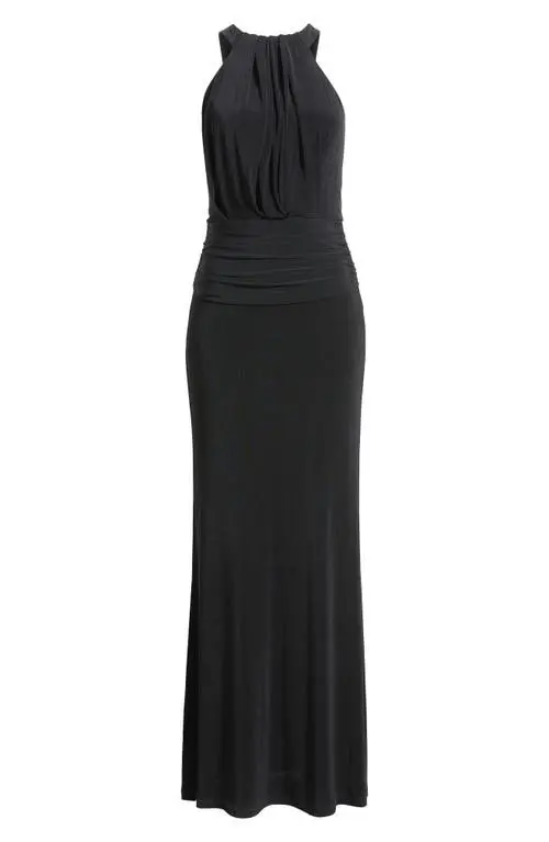 Black Halo Lucine Ruched Sleeveless Gown