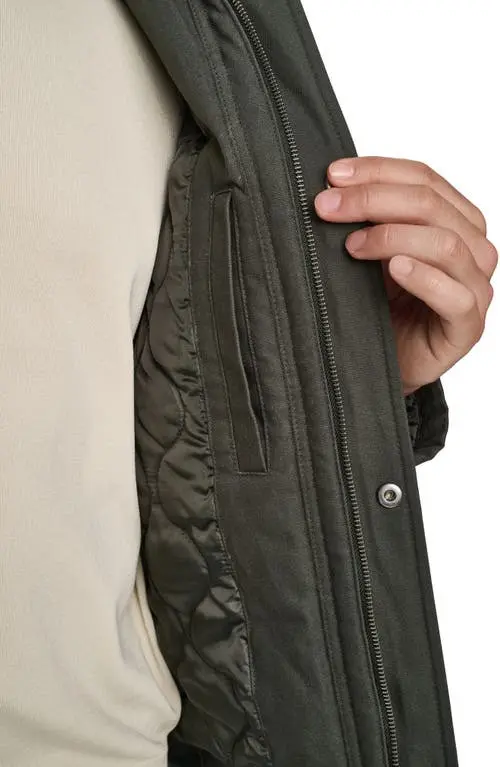 Cole Haan Coated Cotton Rain Jacket - Khaki