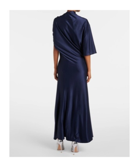 Rabanne Draped Asymmetric Jersey Maxi Dress